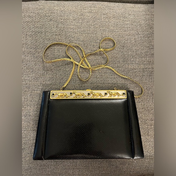 Finesse | Bags | Finesse La Model Black Snakeskin Shoulder Bag Purse ...